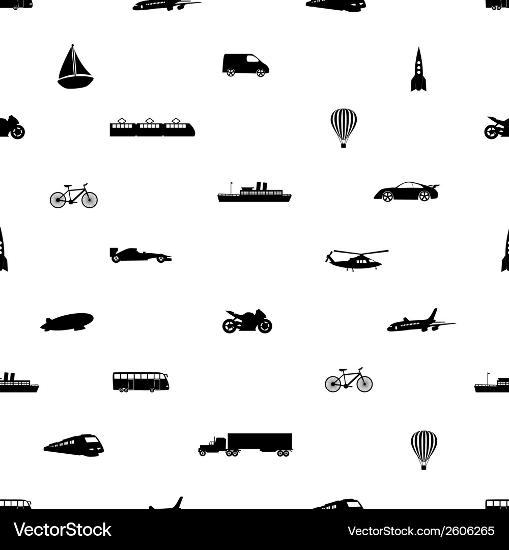 Means of transport pattern eps10 Royalty Free Vector Image