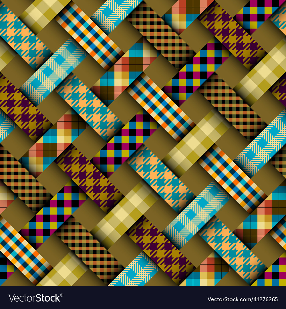 Patchwork textile pattern seamless quilting Vector Image