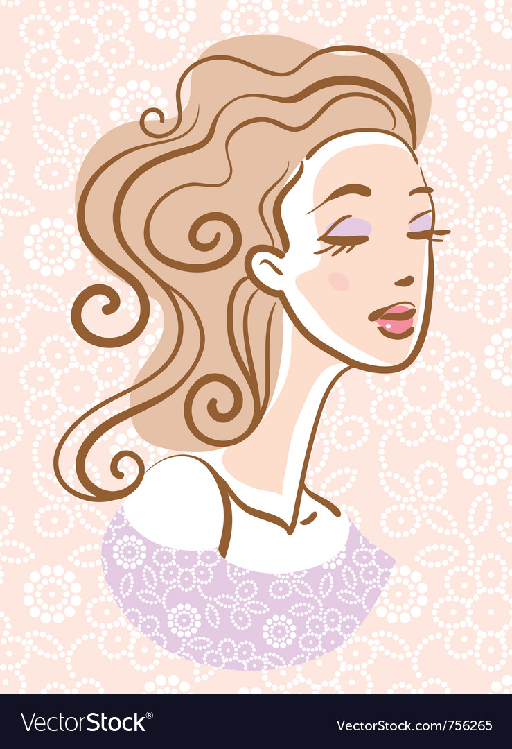 Portrait beautiful woman Royalty Free Vector Image
