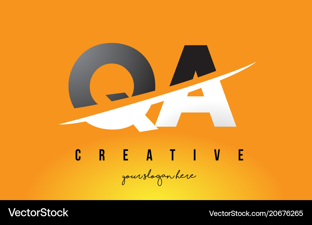 Qa q a letter modern logo design with yellow Vector Image