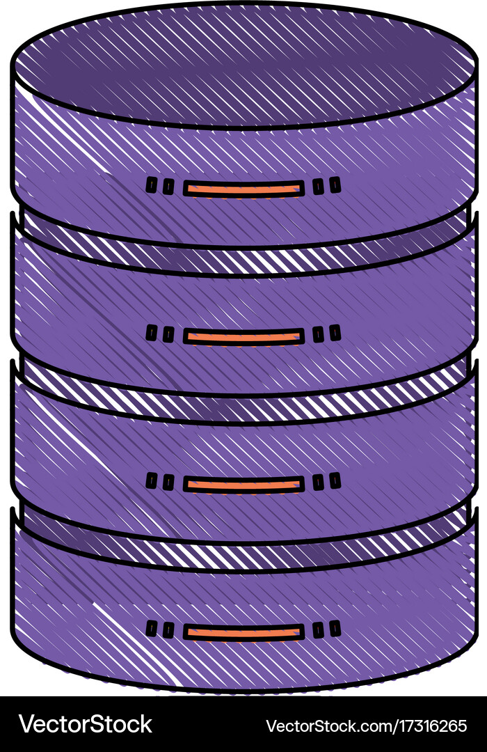 Server hosting storage icon in color crayon Vector Image