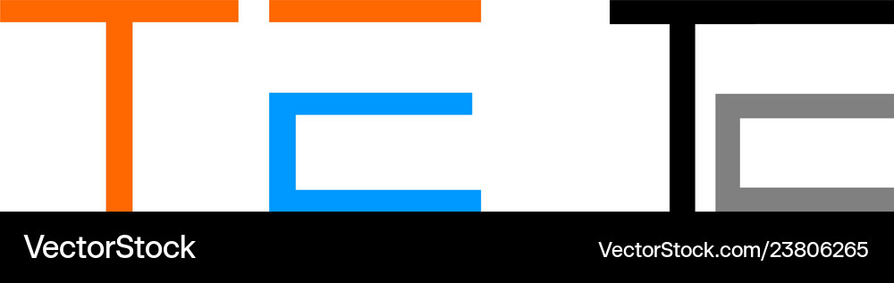 Set of initial letter te design logo Royalty Free Vector