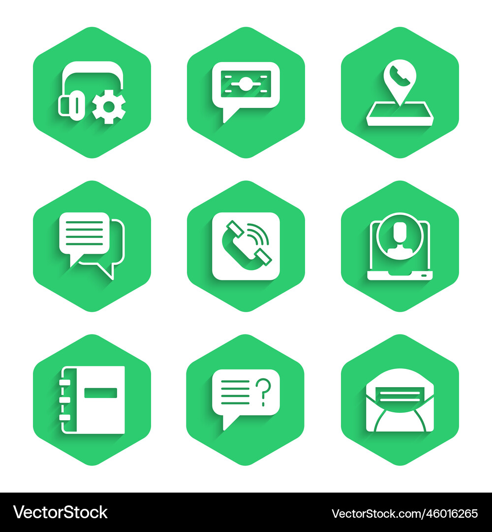 Set telephone handset unknown search mail e-mail Vector Image