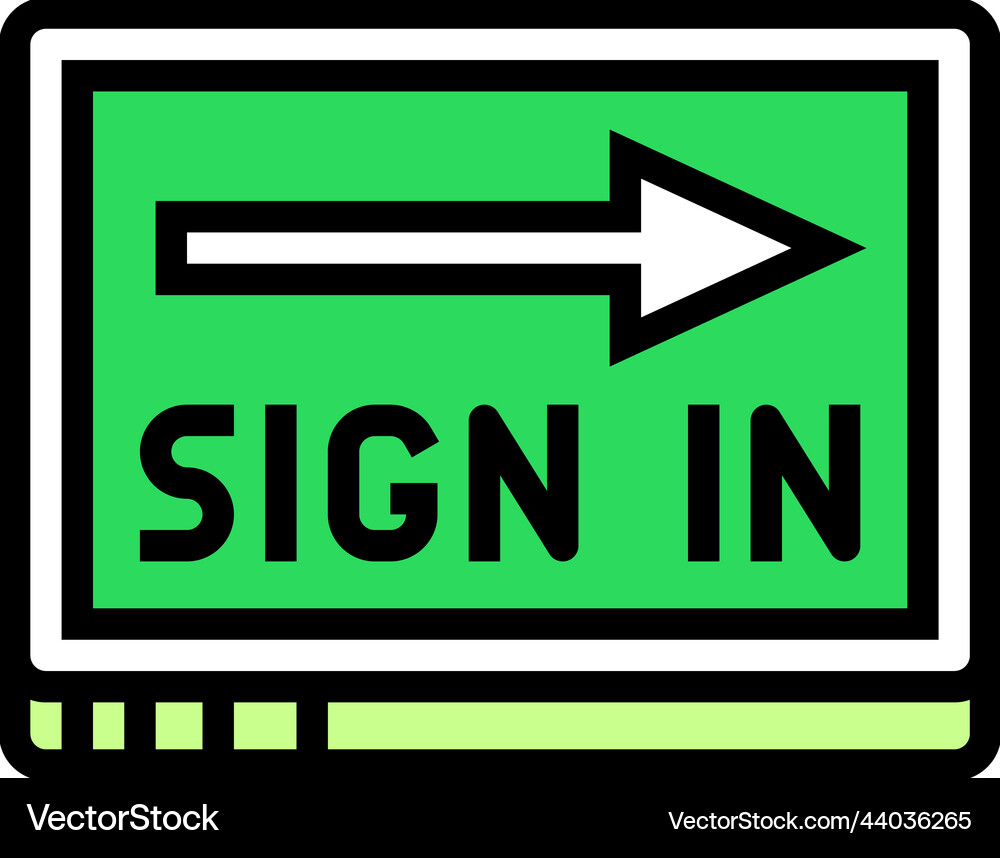 Sign in registration color icon Royalty Free Vector Image