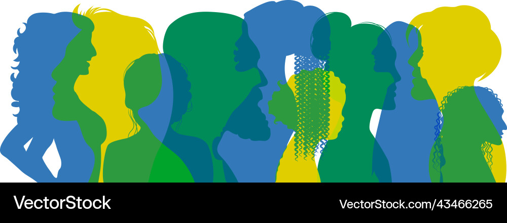 Young students people faces human heads overlay Vector Image