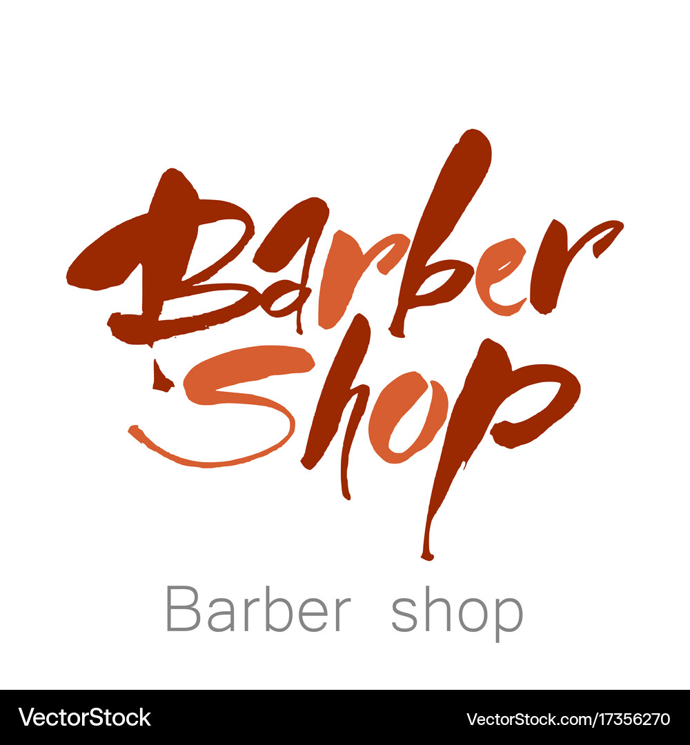 Barber shop lettering Royalty Free Vector Image