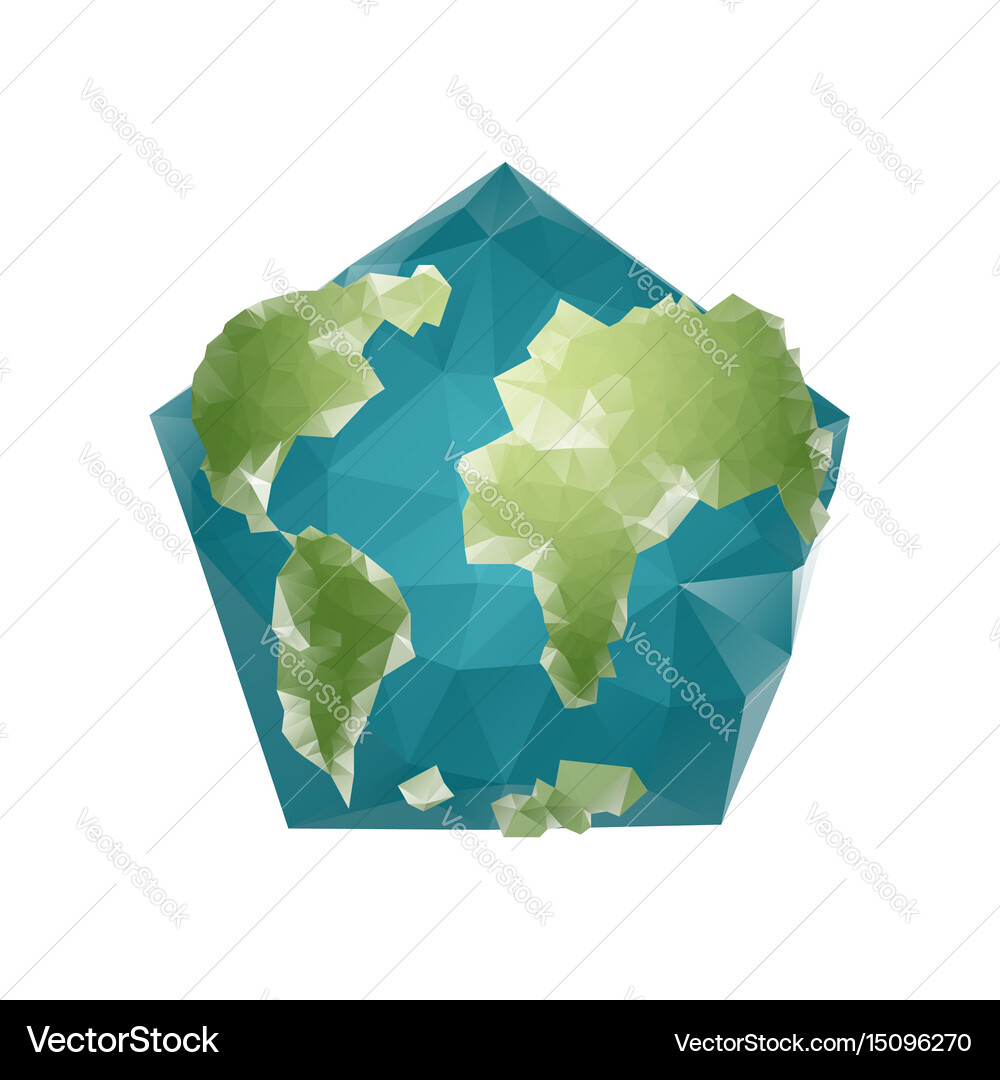 Earth polygon planet geometric figure pentagon Vector Image
