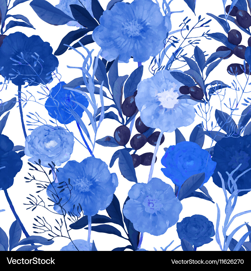 Floral seamless hand drawn Royalty Free Vector Image