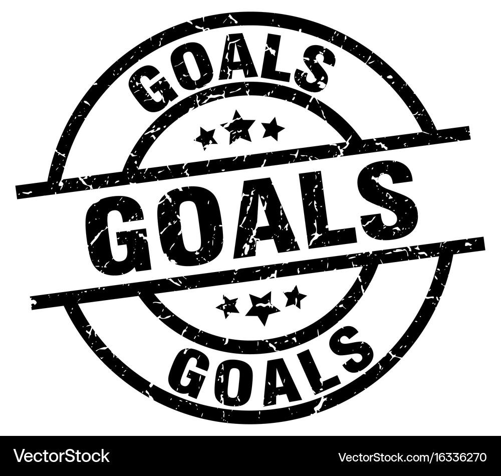Goals round grunge black stamp Royalty Free Vector Image