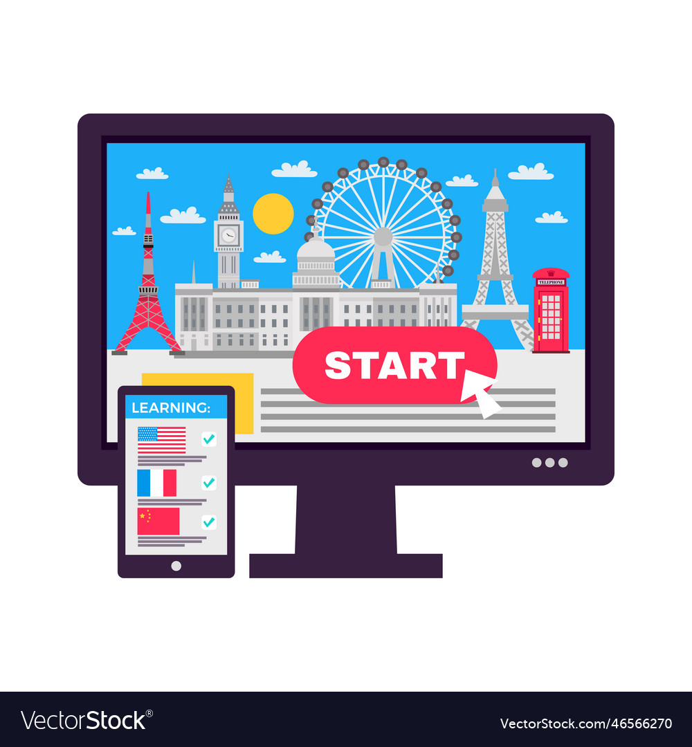 Language learning icon Royalty Free Vector Image