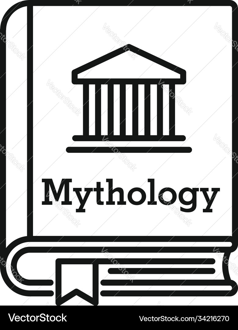 Mythology book icon outline style Royalty Free Vector Image