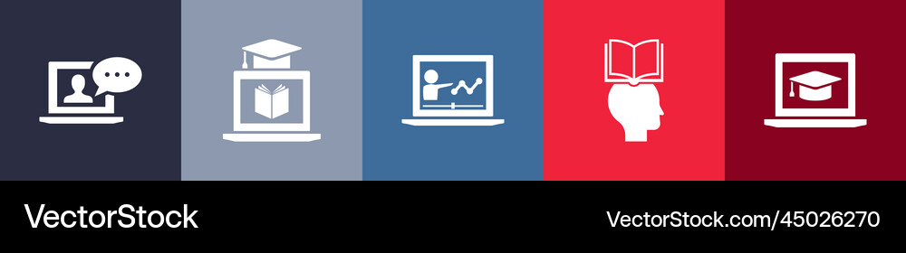 Online training icons infographic design template Vector Image