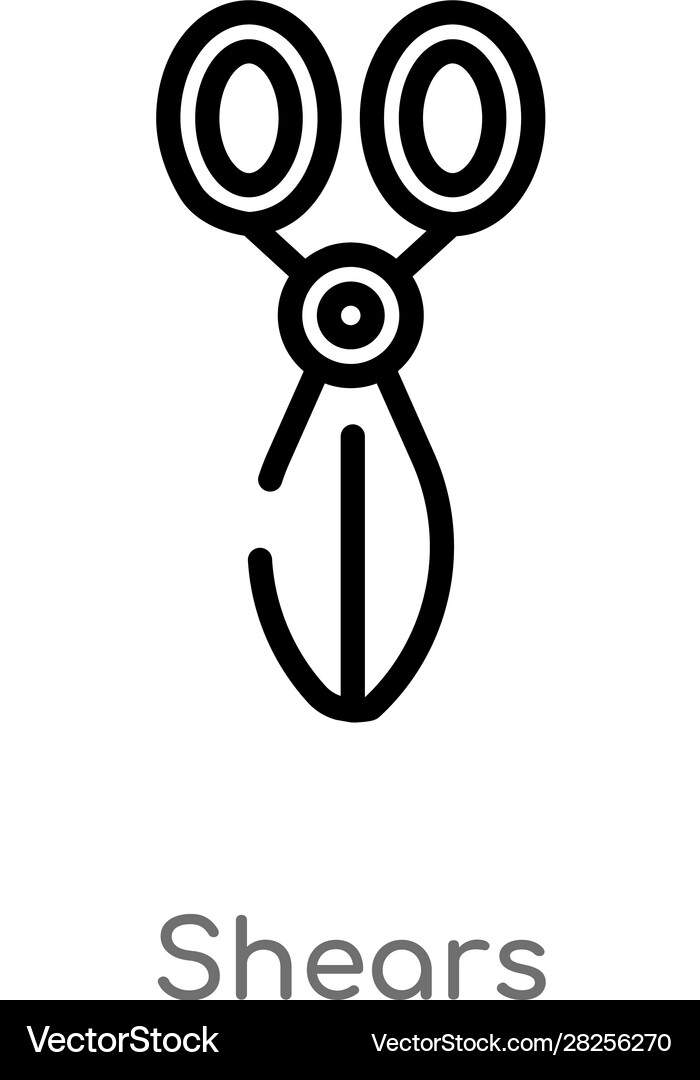 Outline shears icon isolated black simple line Vector Image