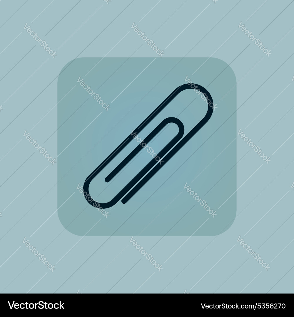 Pale blue paperclip icon Royalty Free Vector Image