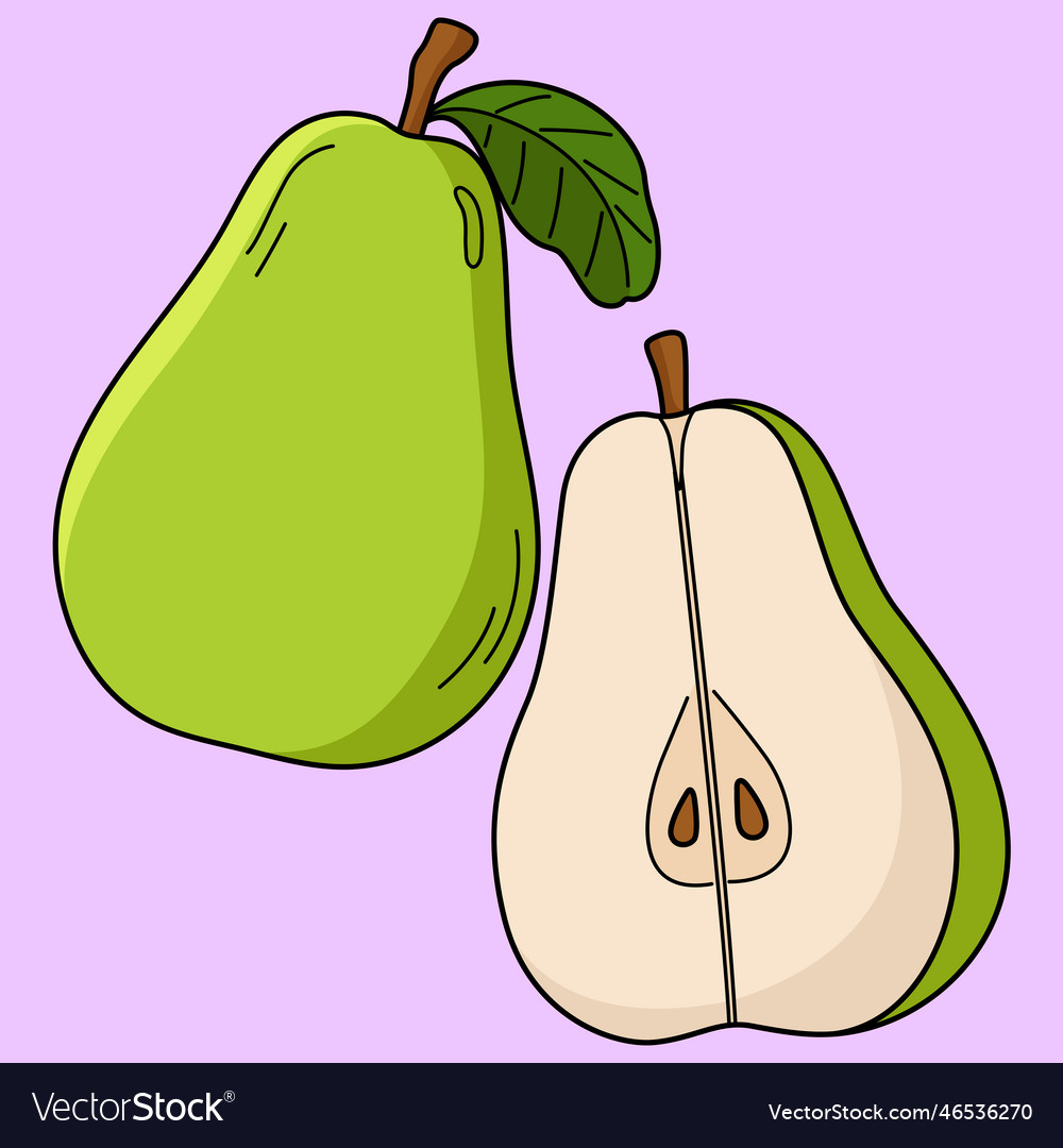 Pear fruit colored cartoon Royalty Free Vector Image Pear fruit colored cartoon Royalty Free Vector Image