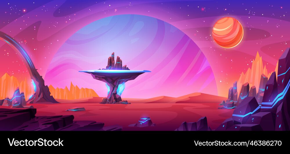 Space game background fantasy alien planet Vector Image