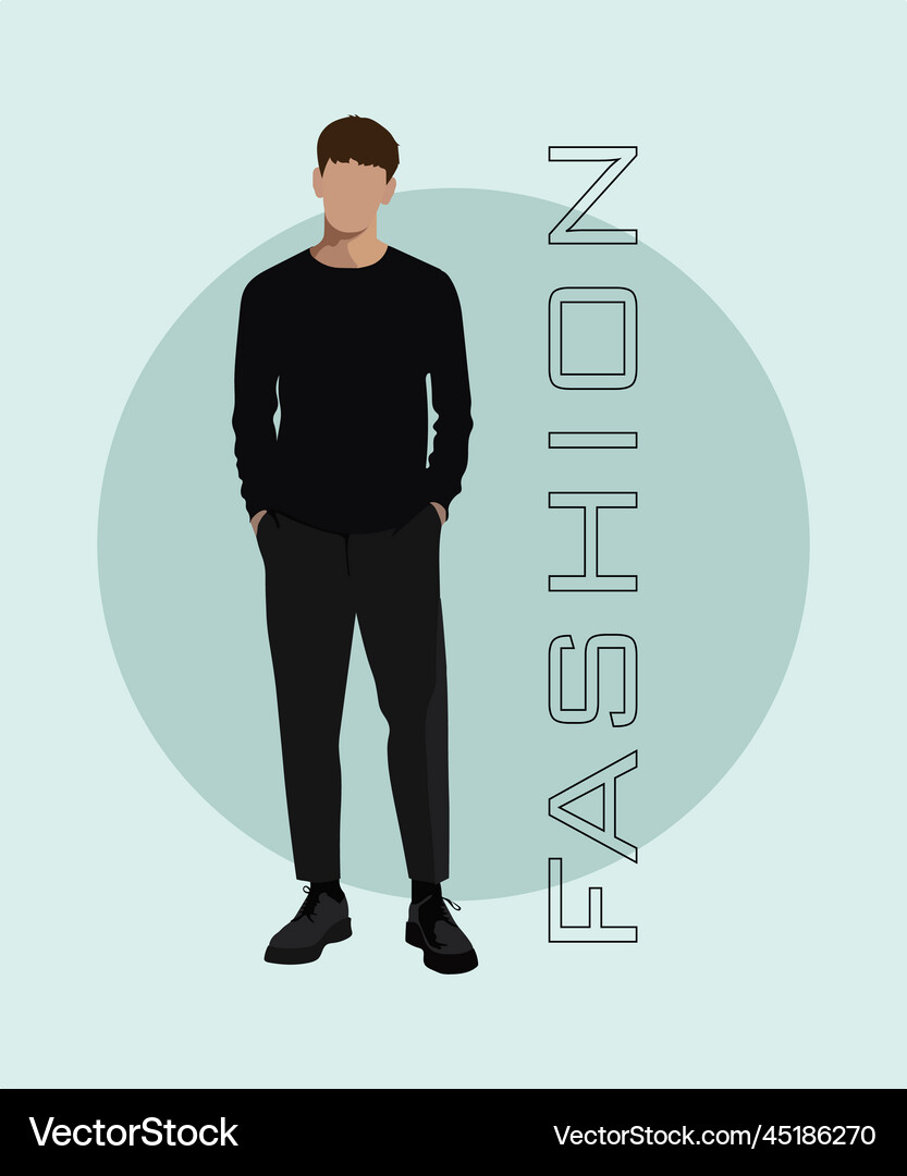 Stylish man in a flat style on an interesting Vector Image