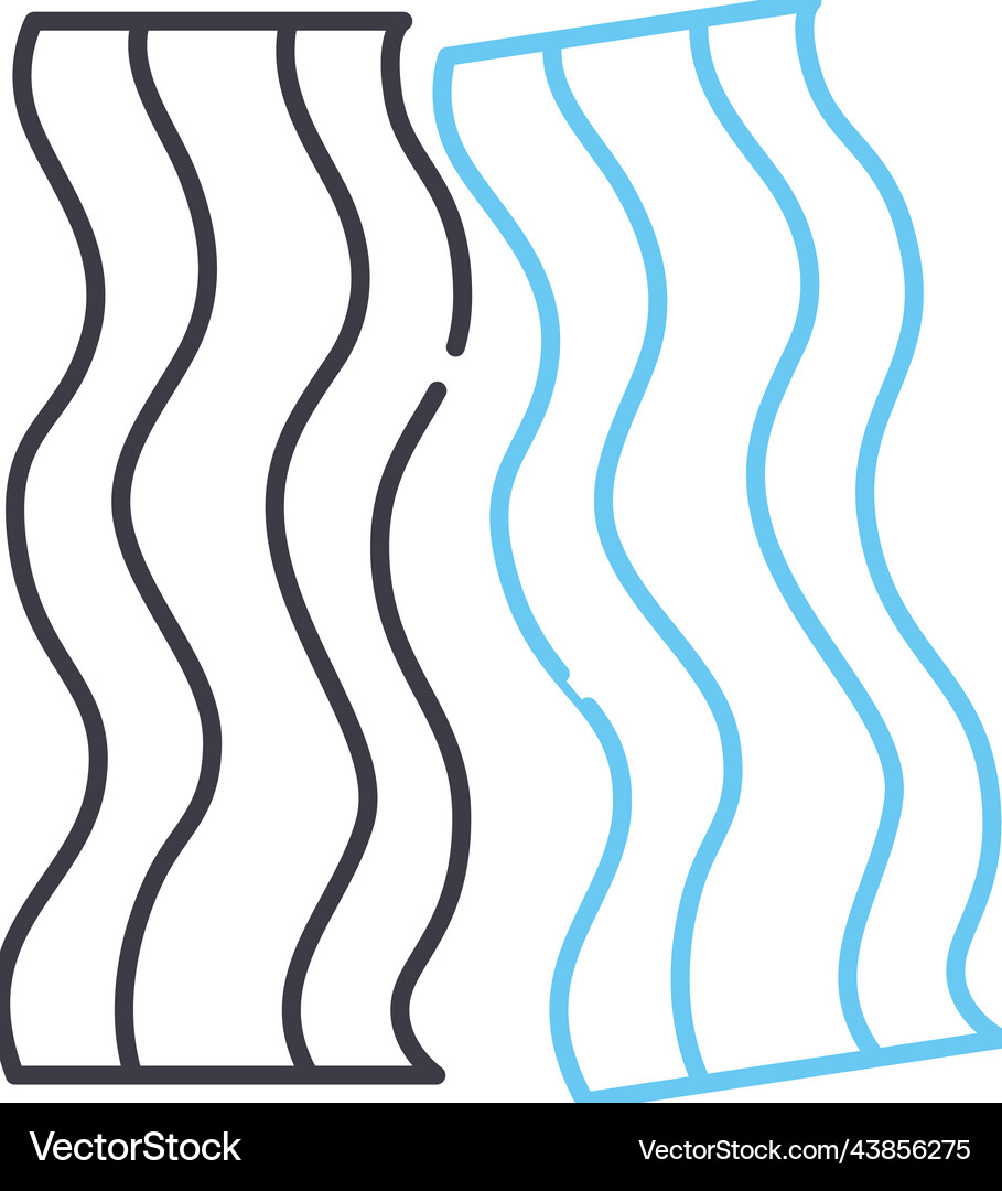 Bacon line icon outline symbol Royalty Free Vector Image