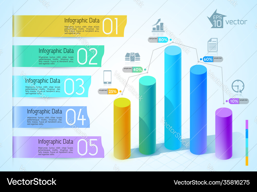 Business chart and graph infographics Royalty Free Vector