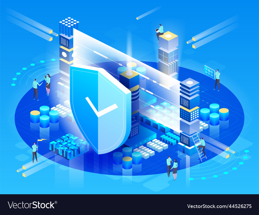 Data security network protection concept Vector Image