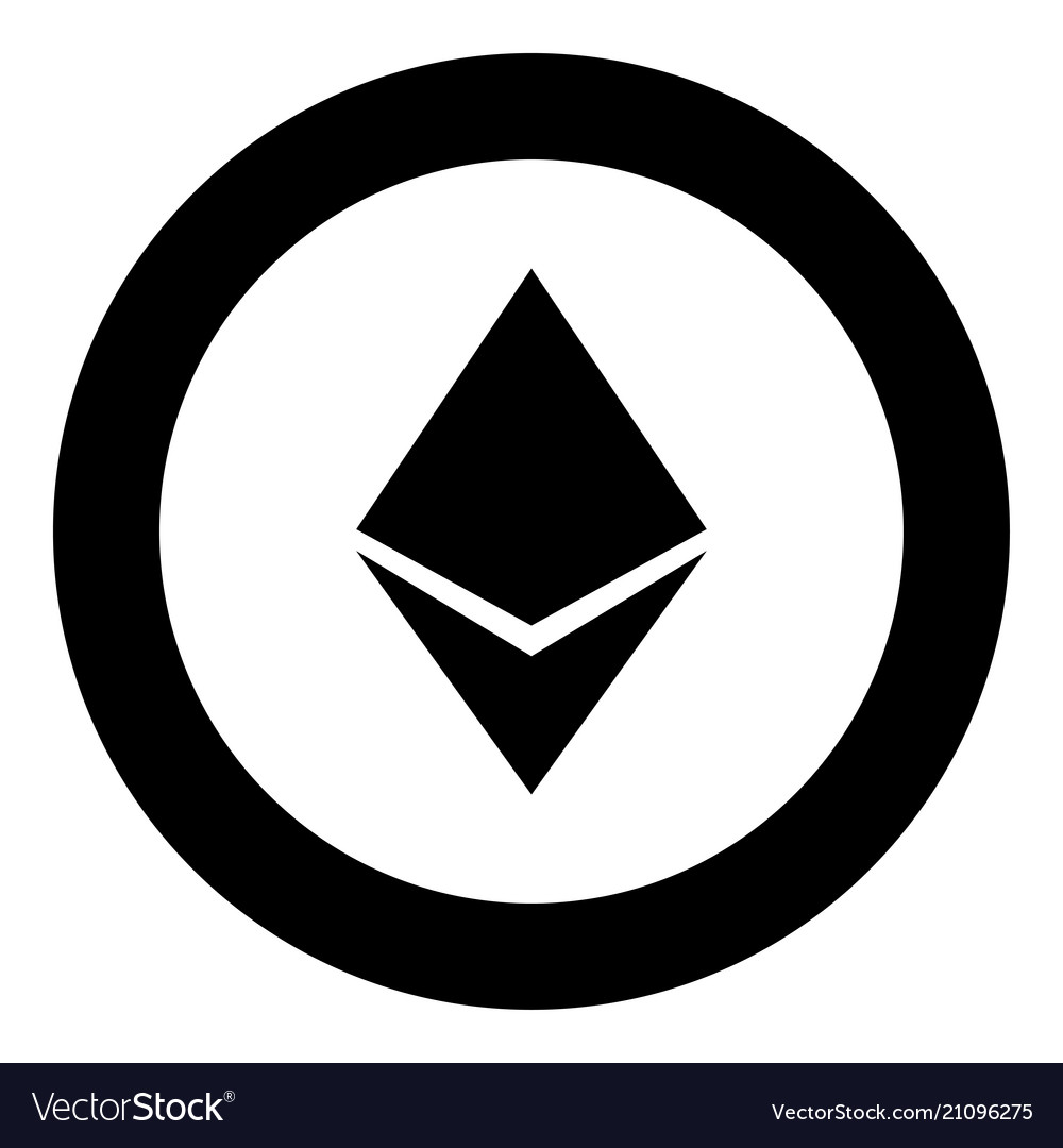 Etherium icon black color in circle round Vector Image Etherium icon black color in circle round Vector Image