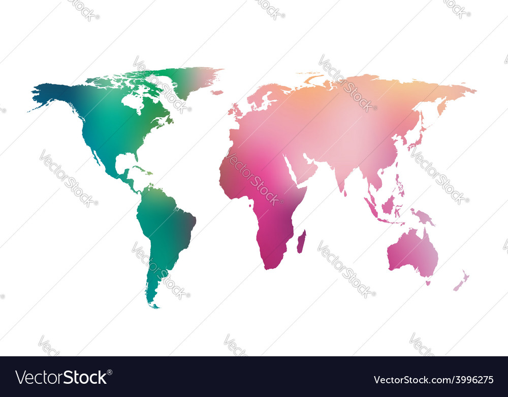 Gradient world map Royalty Free Vector Image - VectorStock