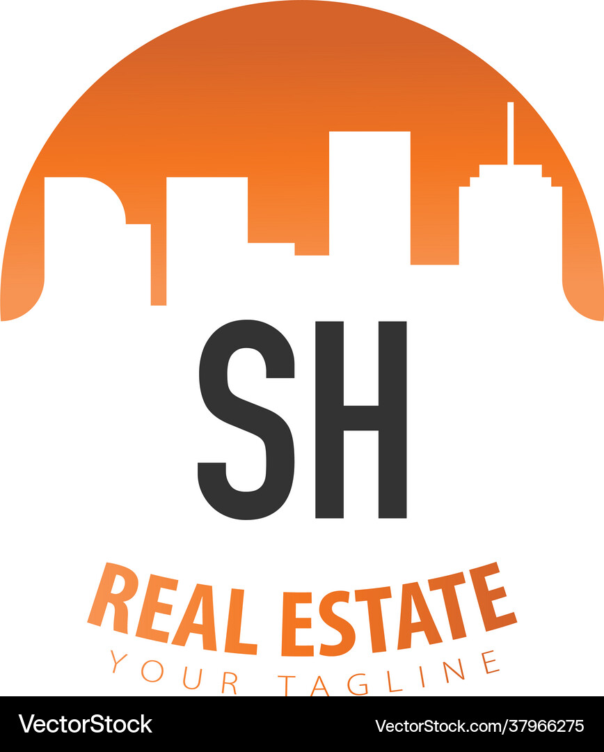 Initial letter sh real estate creative logo Vector Image