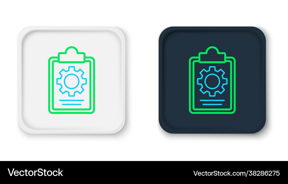 Line checklist clipboard with 24 hours service Vector Image