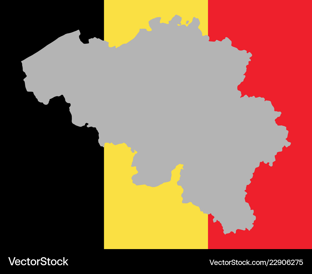 Map and flag of belgium Royalty Free Vector Image