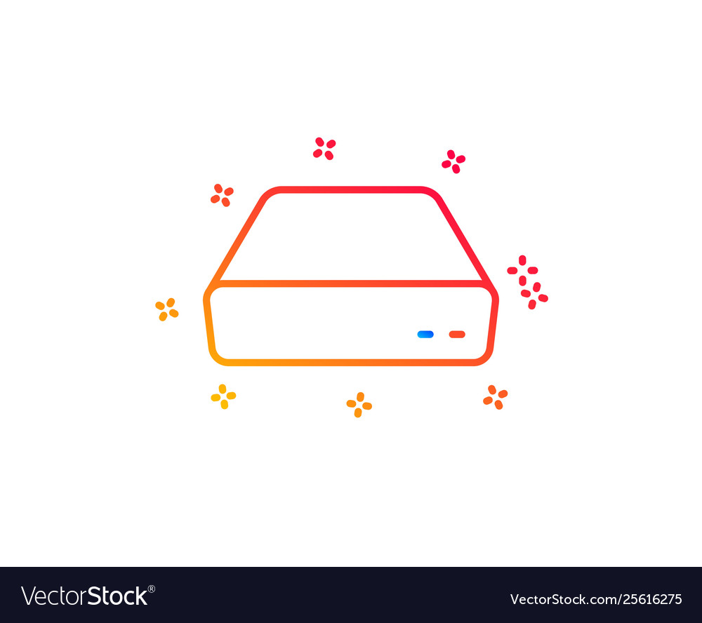 Mini pc line icon small computer device sign Vector Image Mini pc line icon small computer device sign Vector Image
