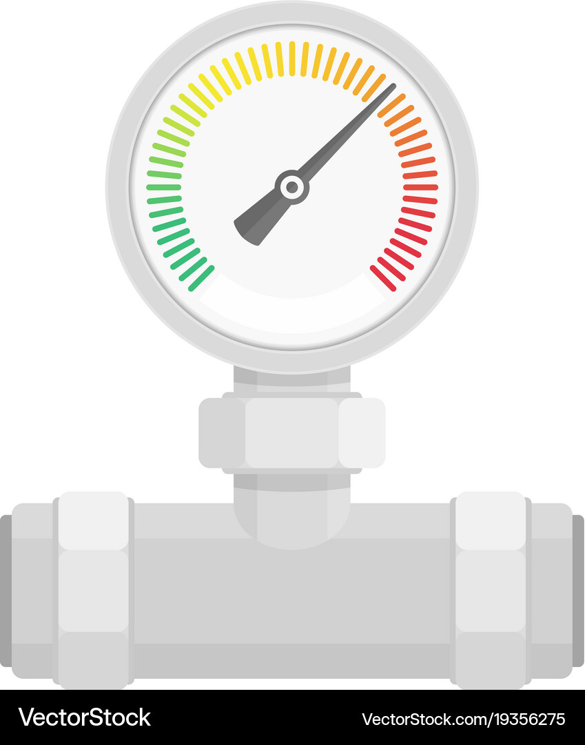 Pressure Gauge on Pipe Royalty Free Vector Image