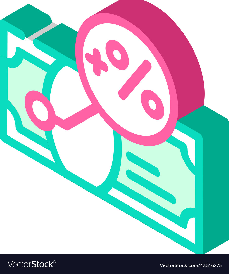 Profit percentage isometric icon Royalty Free Vector Image