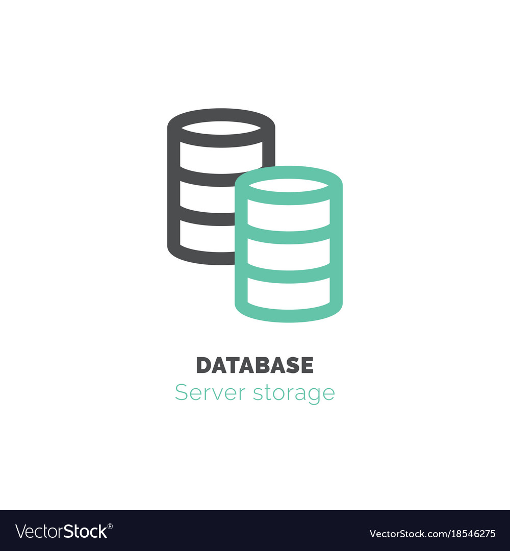 Simple icon database flat bicolor line design Vector Image
