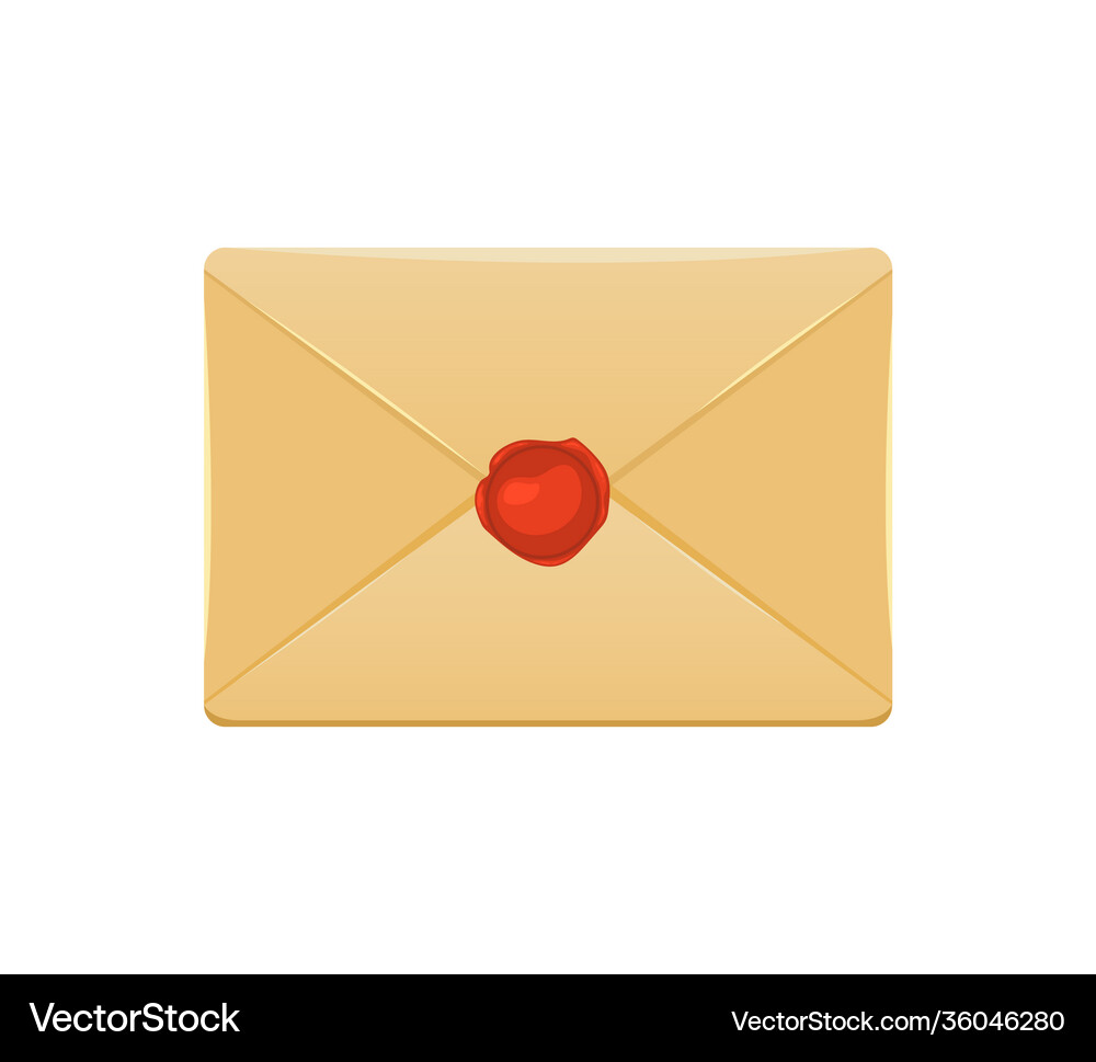 A letter in paper envelope mail delivery Vector Image
