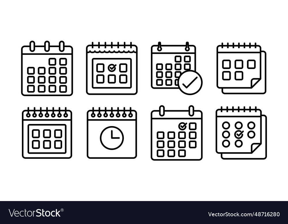 Calendar Icon Calender Symbol Royalty Free Vector Image