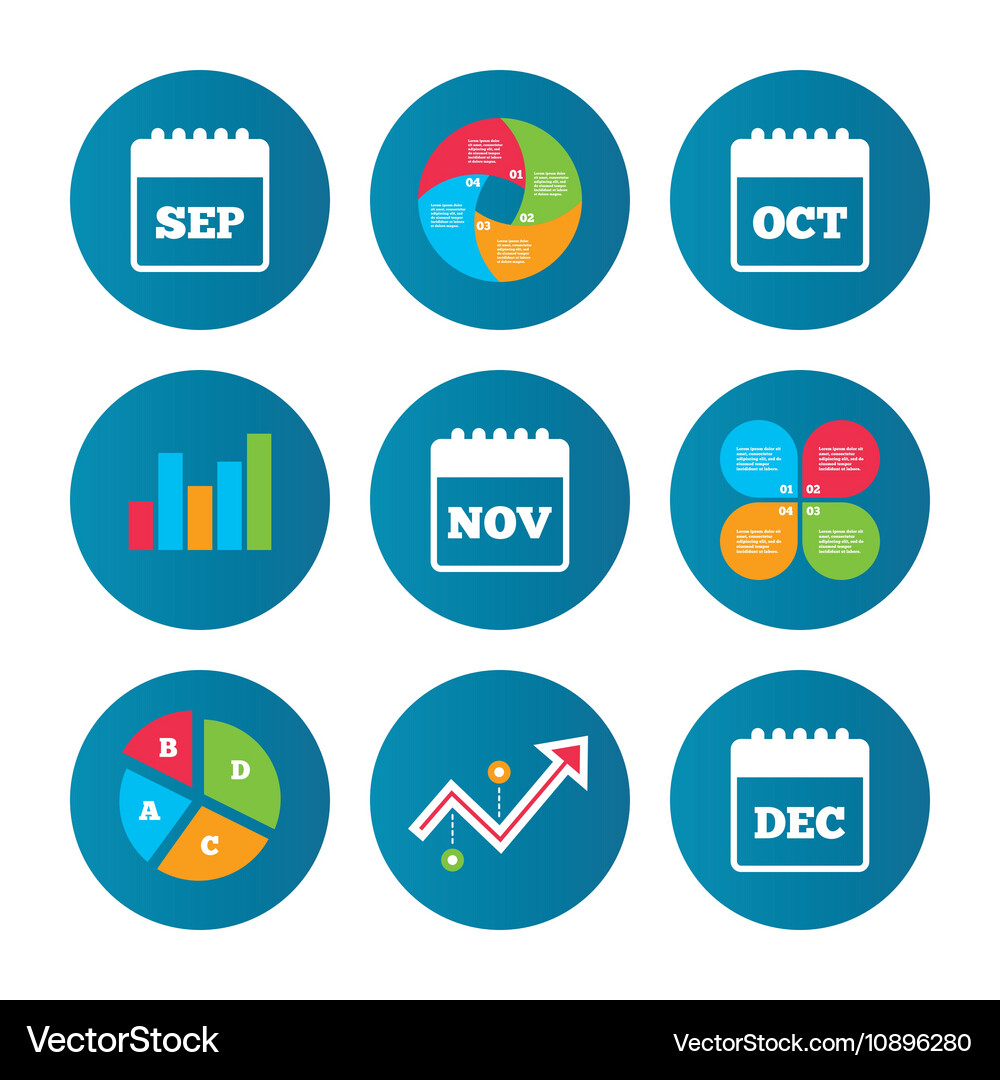 Calendar september november october december Vector Image