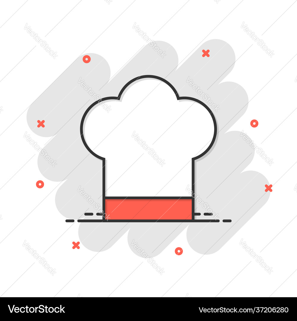 Chef hat icon in comic style cooker cap cartoon Vector Image