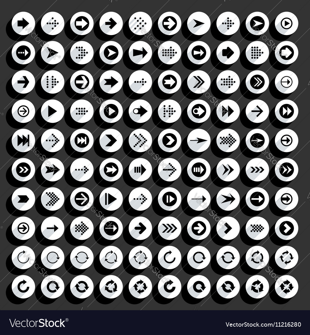 Flat arrow icon circle web button Royalty Free Vector Image