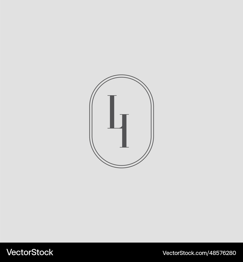 Initial li wedding monogram logo design Royalty Free Vector