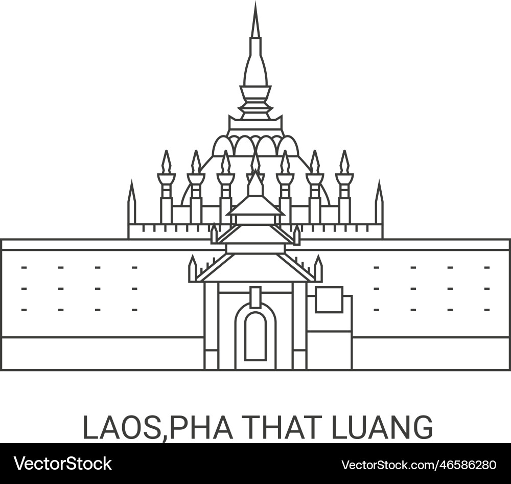 Laos pha that luang travel landmark Royalty Free Vector