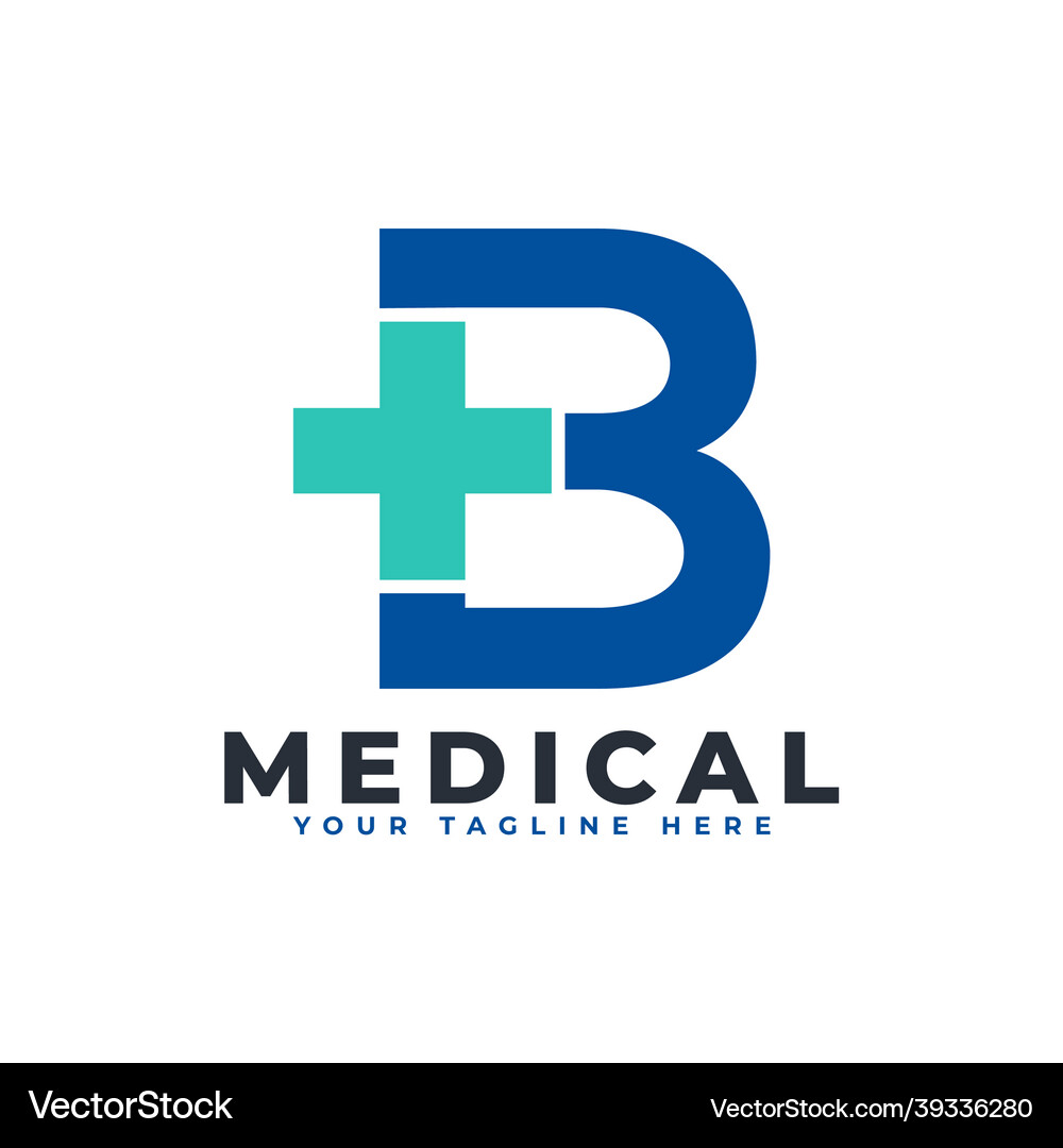 Letter b cross plus logo usable for business Vector Image
