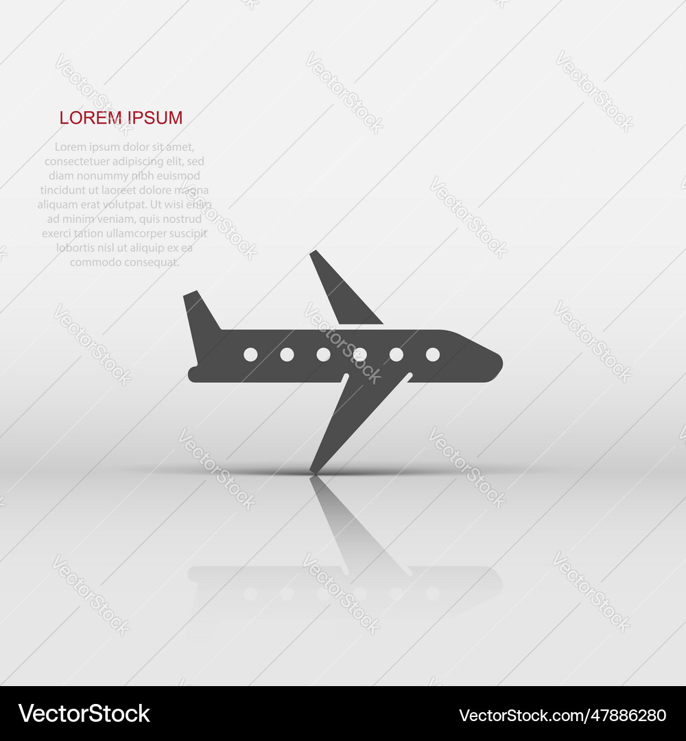 Plane icon in flat style airplane on white Vector Image