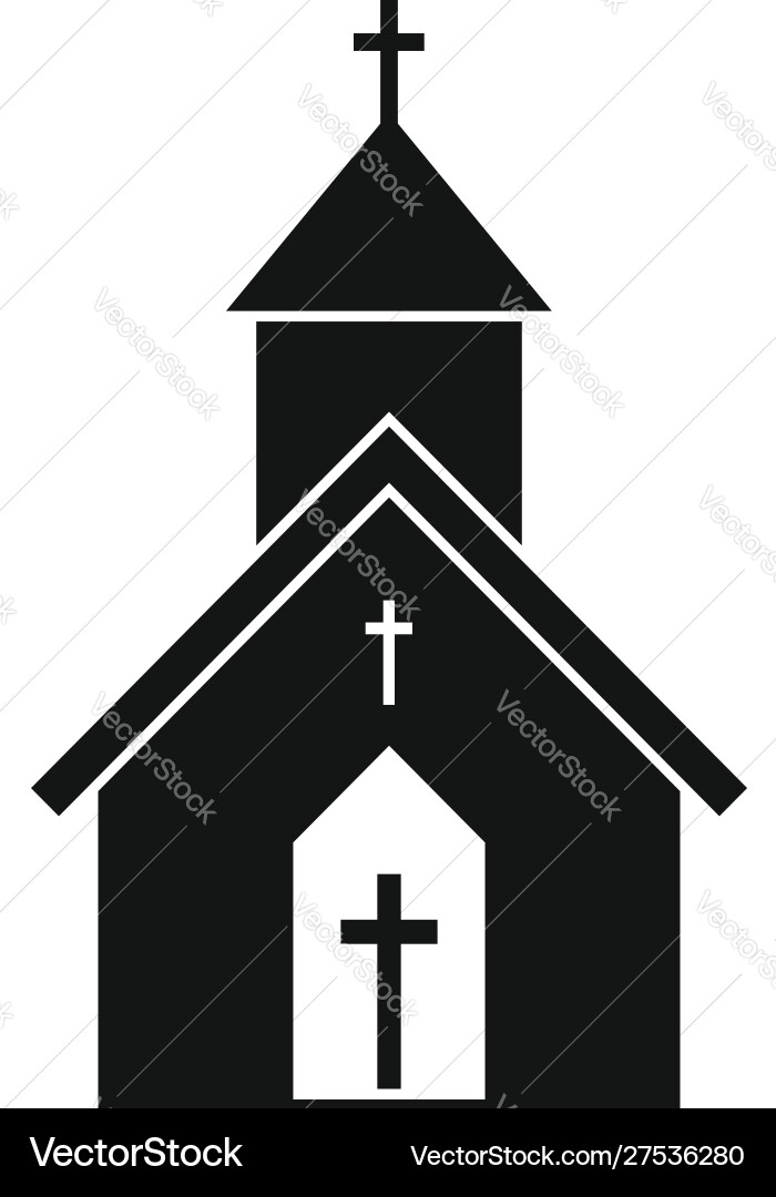 Rural church icon simple style Royalty Free Vector Image