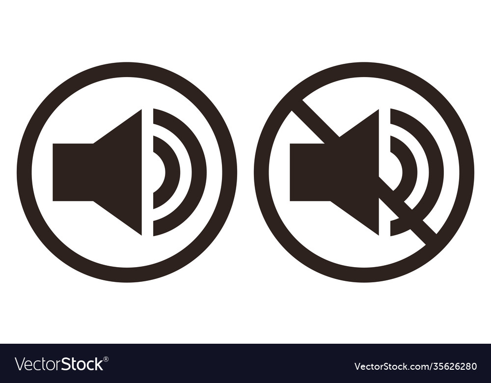 Sound and no sound sign set Royalty Free Vector Image