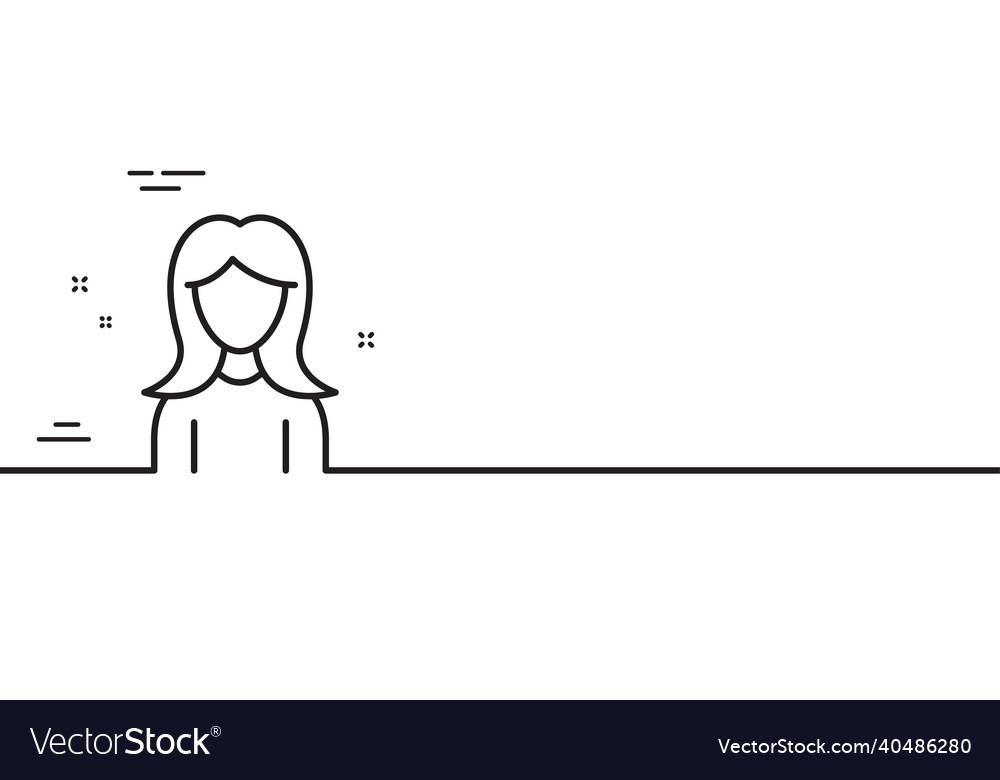 User line icon female profile sign minimal line Vector Image