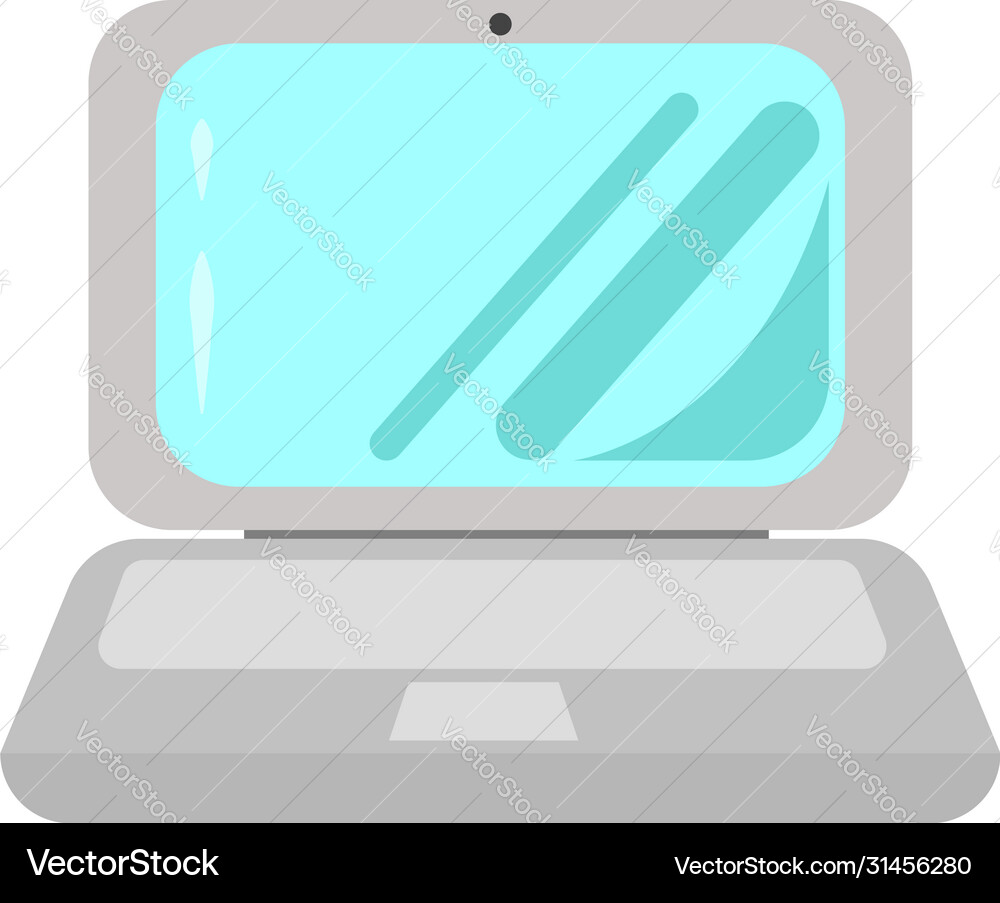 White laptop on background Royalty Free Vector Image