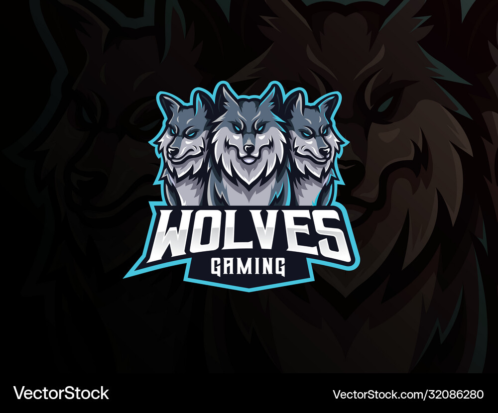 Wolves mascot sport logo design Royalty Free Vector Image