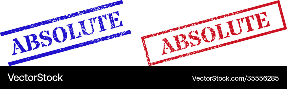 Absolute grunge scratched seal stamps Royalty Free Vector