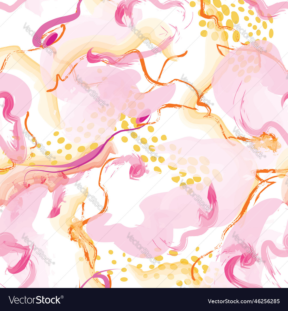 Abstract seamless floral pattern with dots lines Vector Image