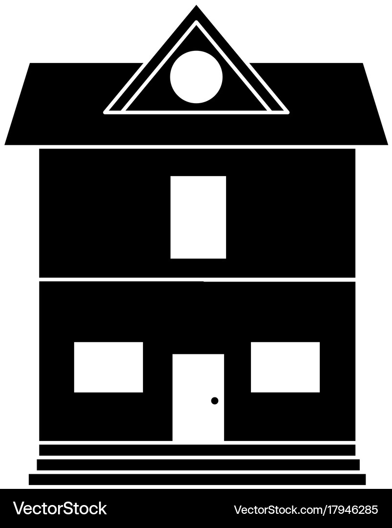 Beautiful house building isolated icon Royalty Free Vector